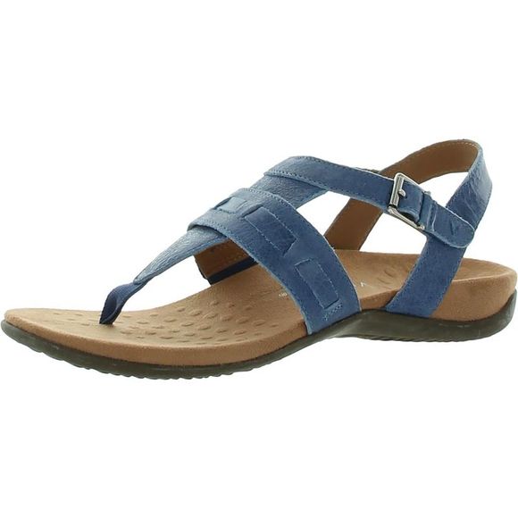 Vionic | Shoes | Vionic Womens Lupe Blue Leather Metallic Ankle Strap ...